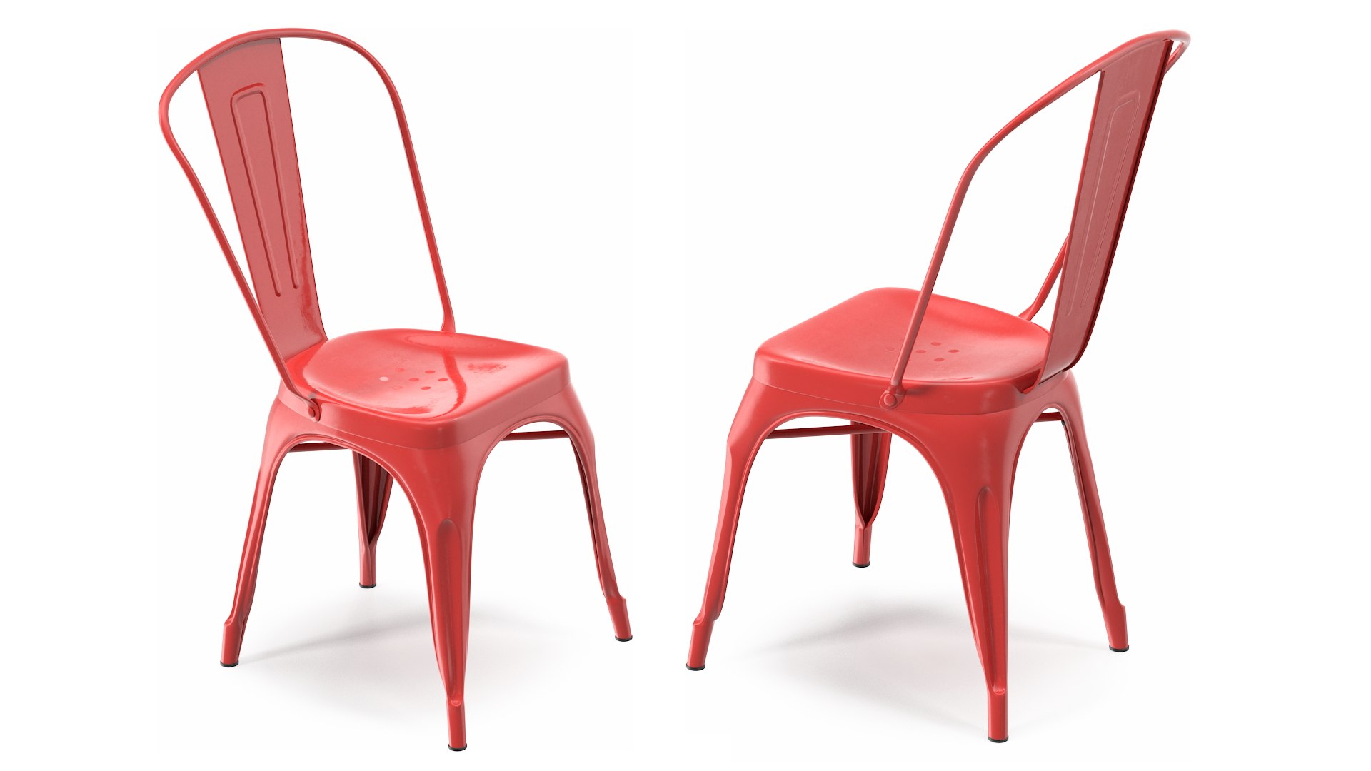 Red Stackable Chair Model - TurboSquid 2041660