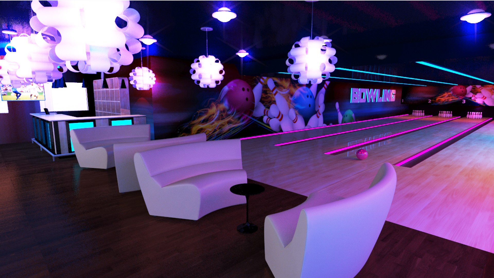 Bowling Alley Model - TurboSquid 1350736