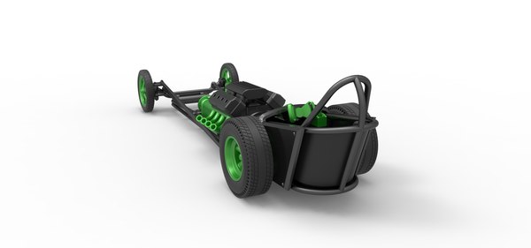 modelo 3d Diecast Front engine old school dragster with V8 Version 2 ...