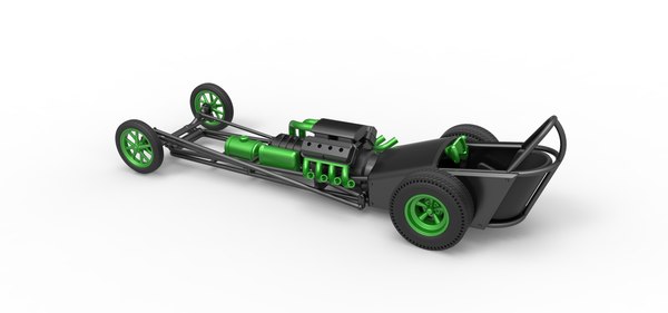 modelo 3d Diecast Front engine old school dragster with V8 Version 2 ...