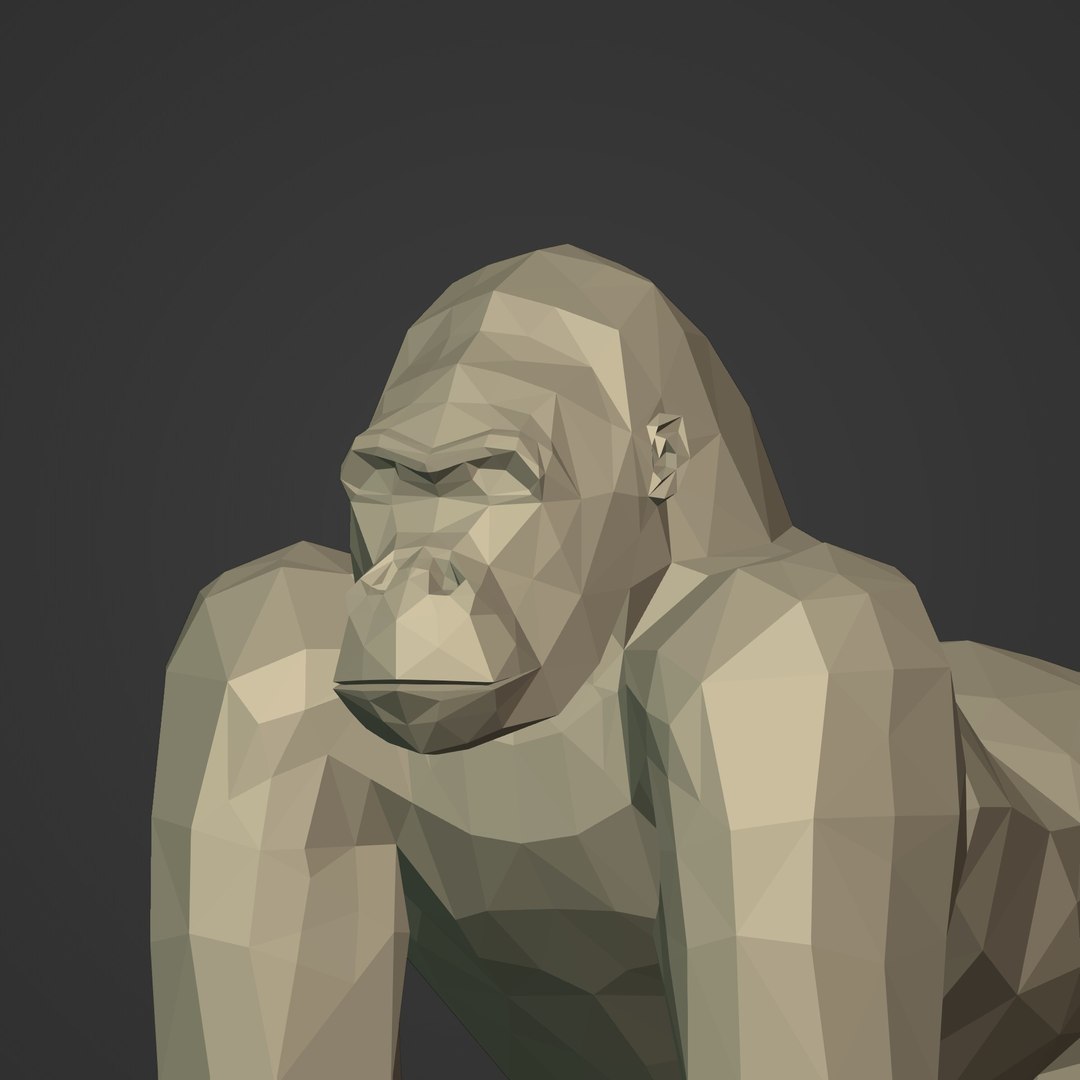 Low Poly Gorilla 3D Model - TurboSquid 1954361