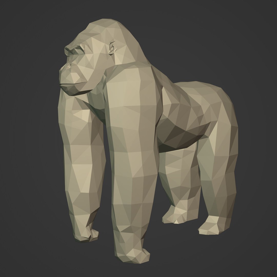 Low Poly Gorilla 3D Model - TurboSquid 1954361