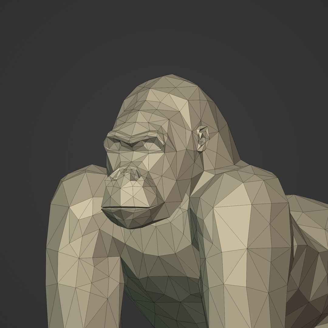 Low Poly Gorilla 3D Model - TurboSquid 1954361