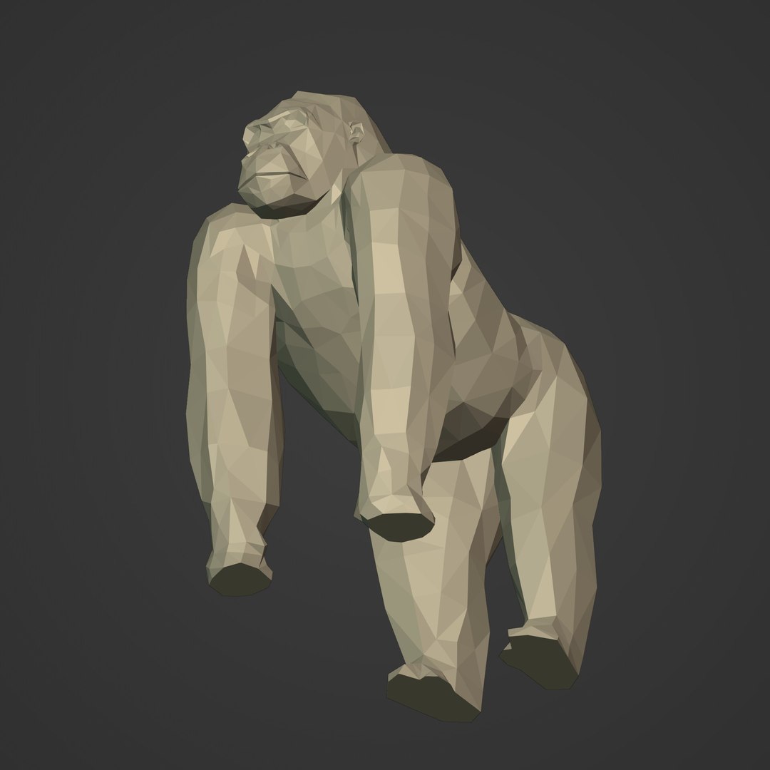 Low Poly Gorilla 3D Model - TurboSquid 1954361