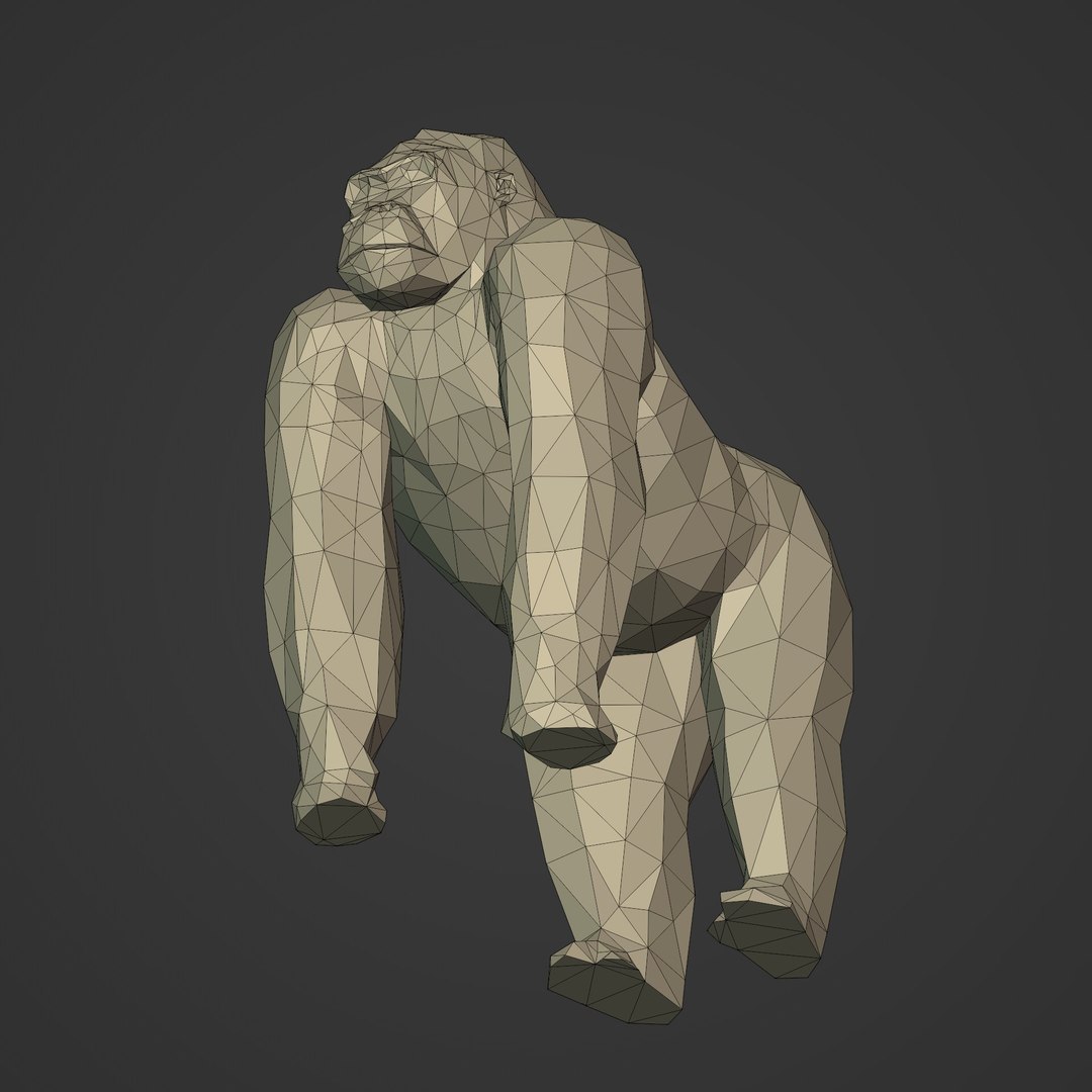 Low Poly Gorilla 3D Model - TurboSquid 1954361