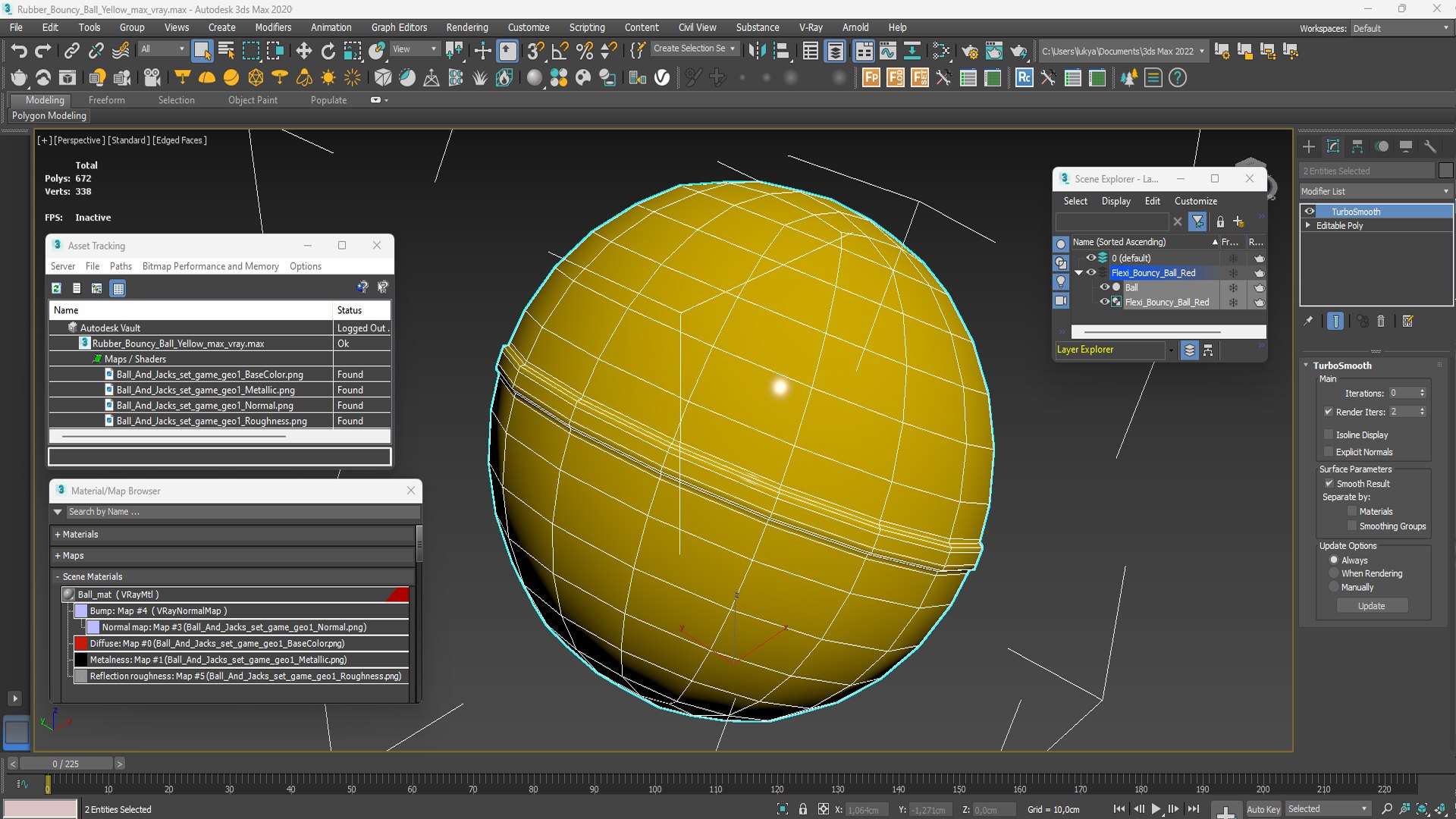 3D Rubber Bouncy Ball Yellow Model - TurboSquid 2286798