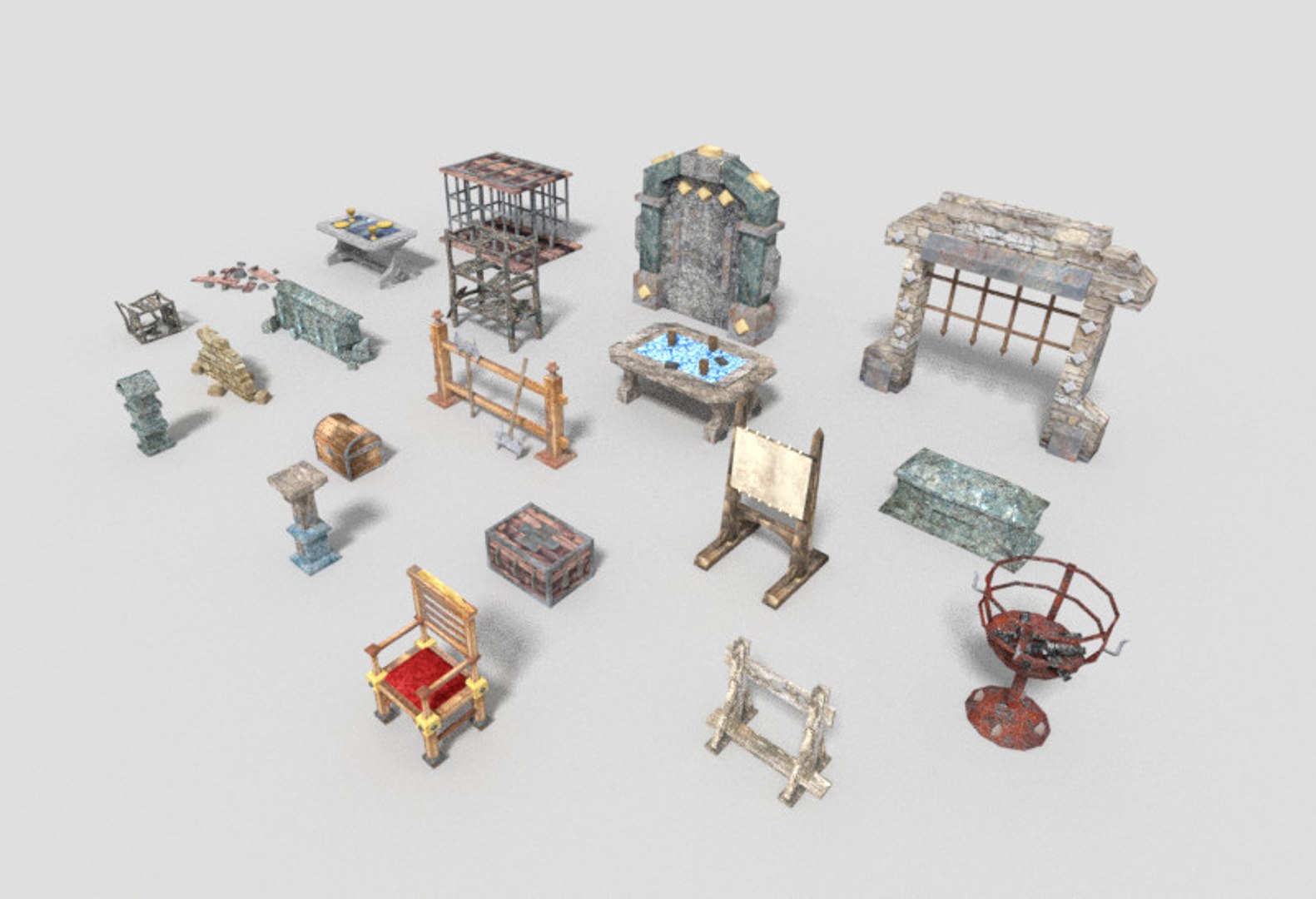 Pack 20 Dungeon Props Obj