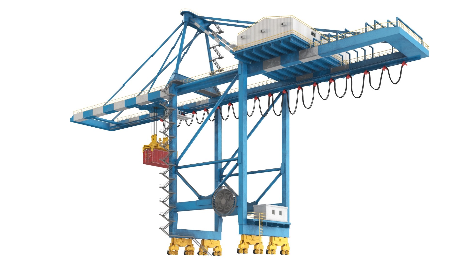 3D Two Detailed Gantry Rubber Tyred Cranes - TurboSquid 2258525