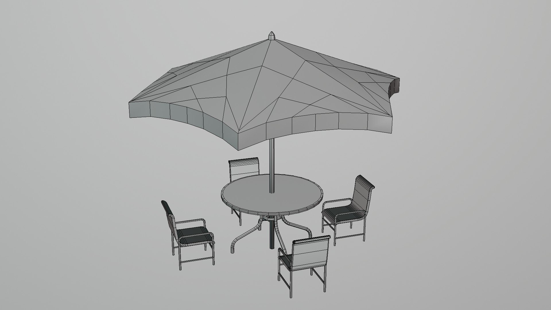 3D Patio Table - Outdoor Table - Set - Low Poly Model - TurboSquid 1746790