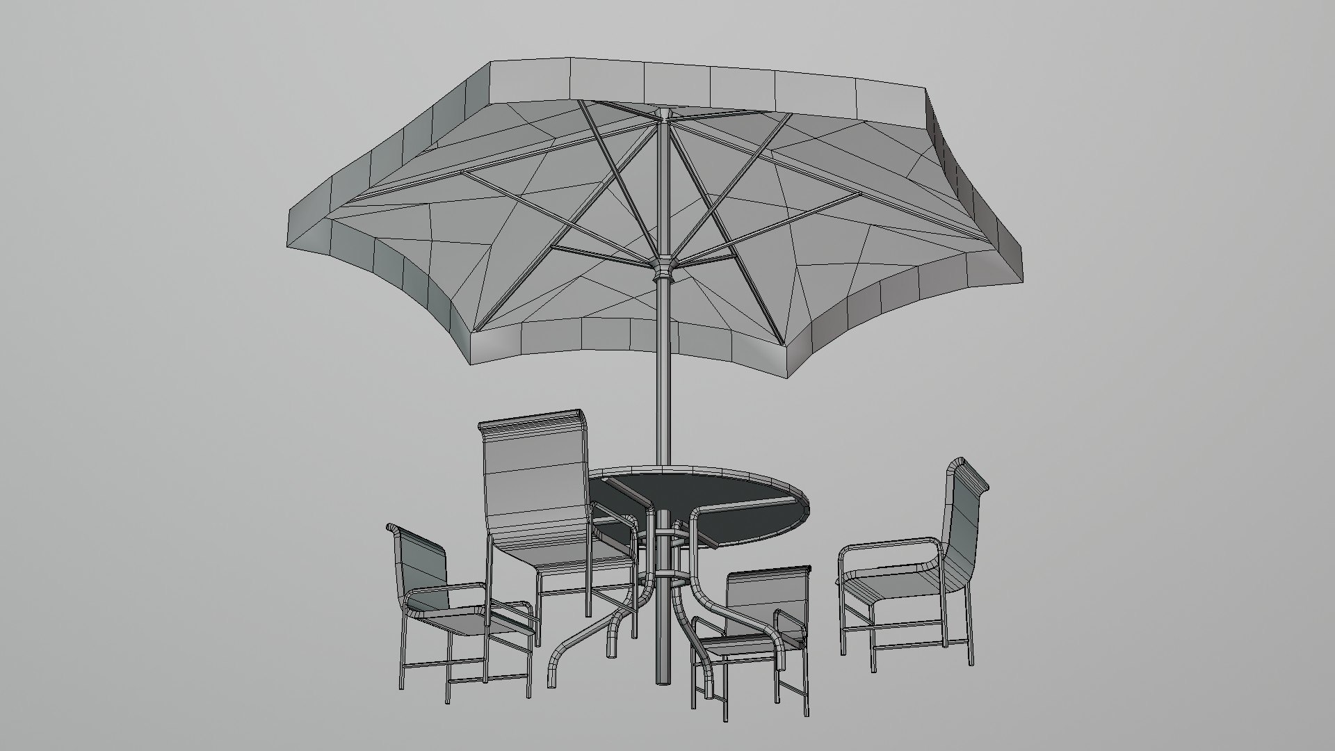 3D Patio Table - Outdoor Table - Set - Low Poly Model - TurboSquid 1746790