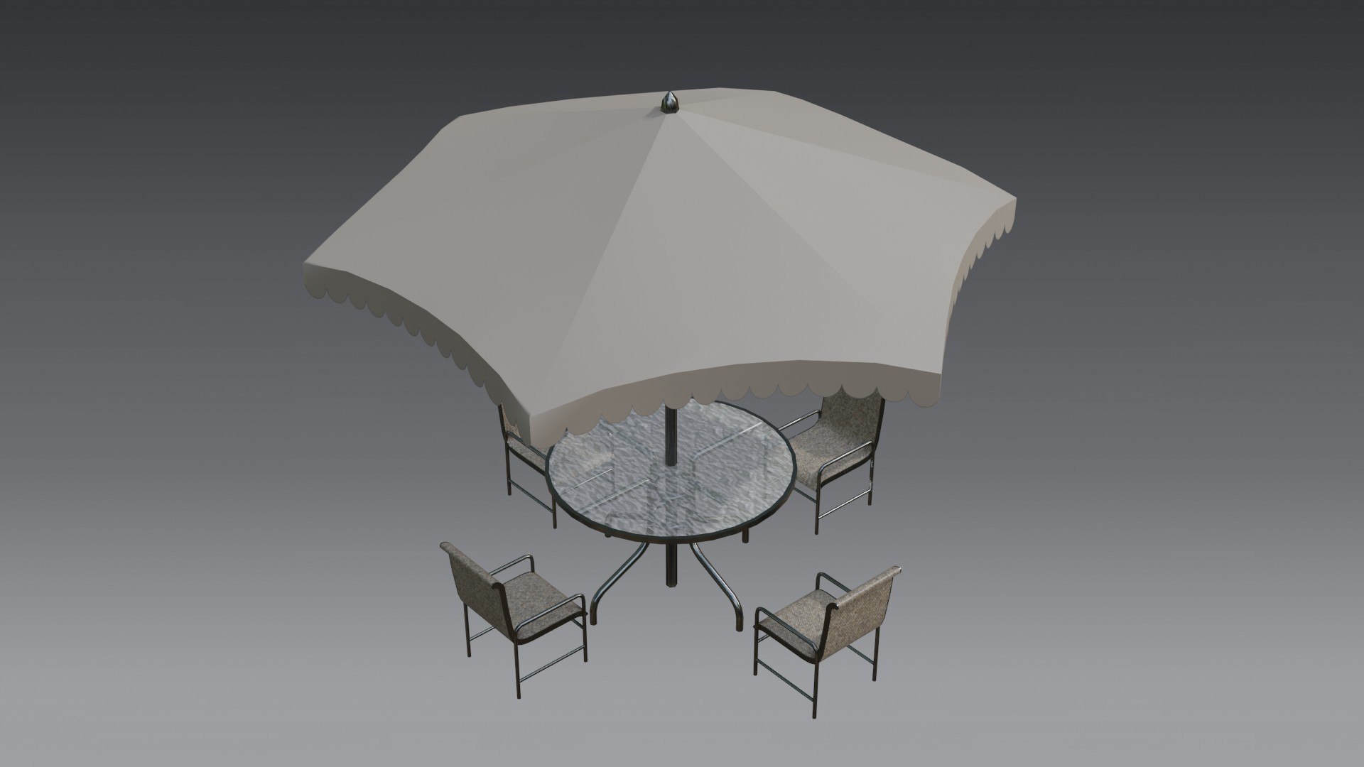 3D Patio Table - Outdoor Table - Set - Low Poly Model - TurboSquid 1746790