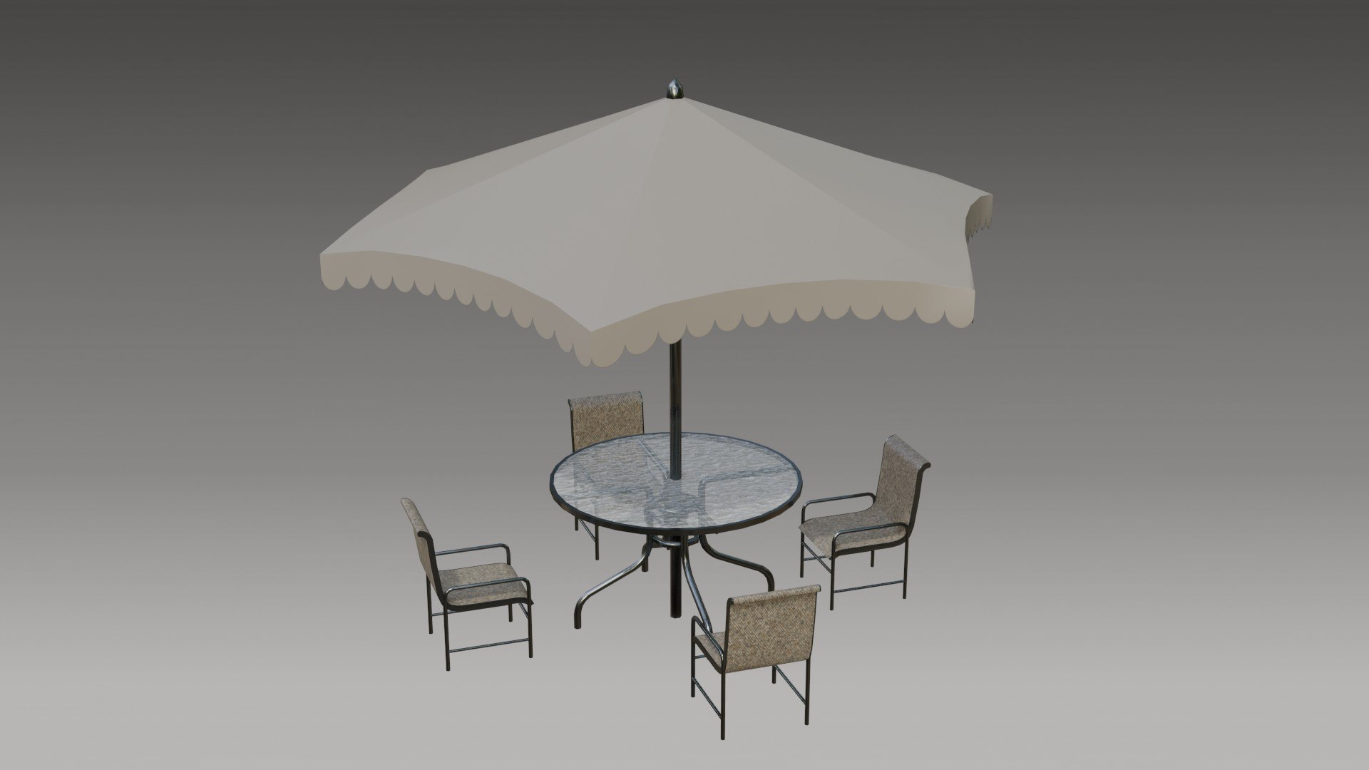 3D Patio Table - Outdoor Table - Set - Low Poly Model - TurboSquid 1746790