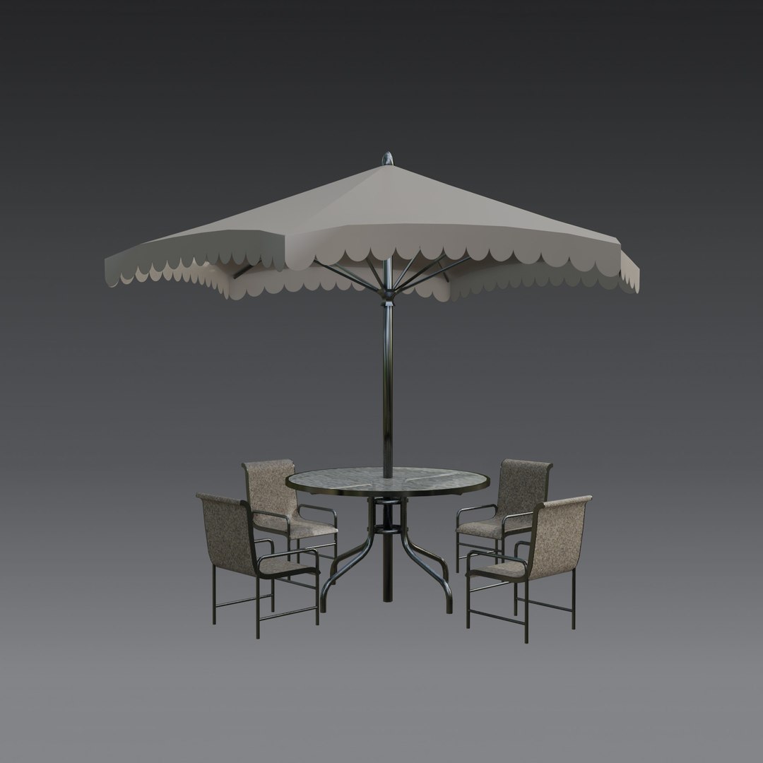3D Patio Table - Outdoor Table - Set - Low Poly Model - TurboSquid 1746790