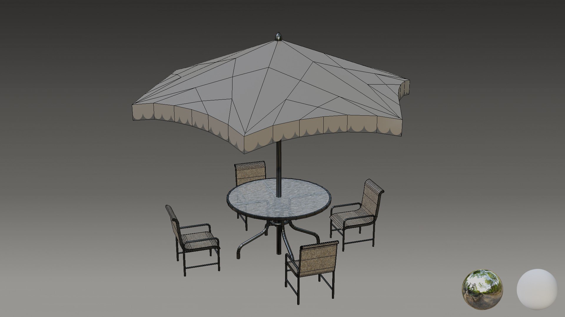 3D Patio Table - Outdoor Table - Set - Low Poly Model - TurboSquid 1746790