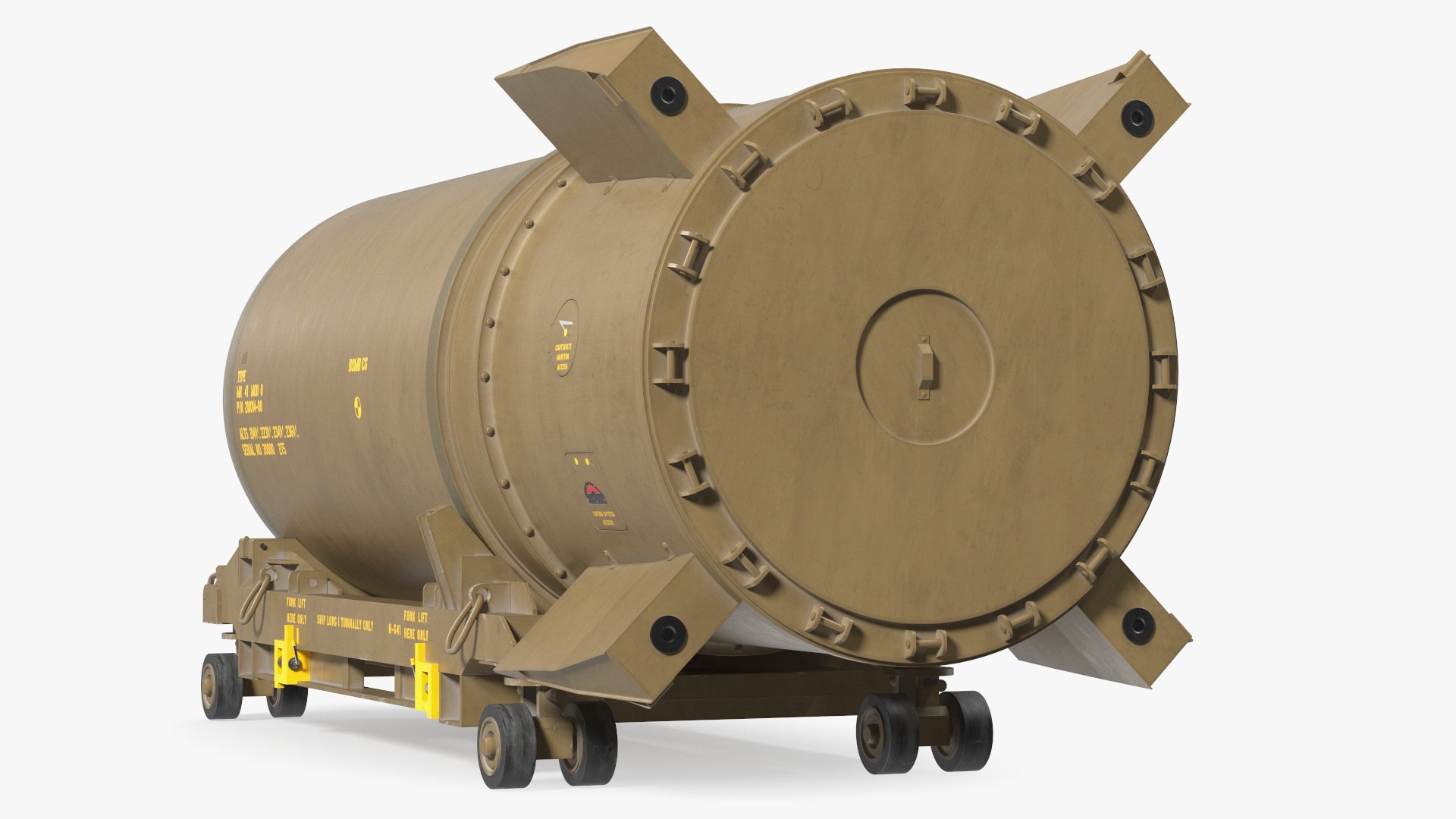 B41 Nuclear Bomb With Airplane Cart Model - TurboSquid 2241960