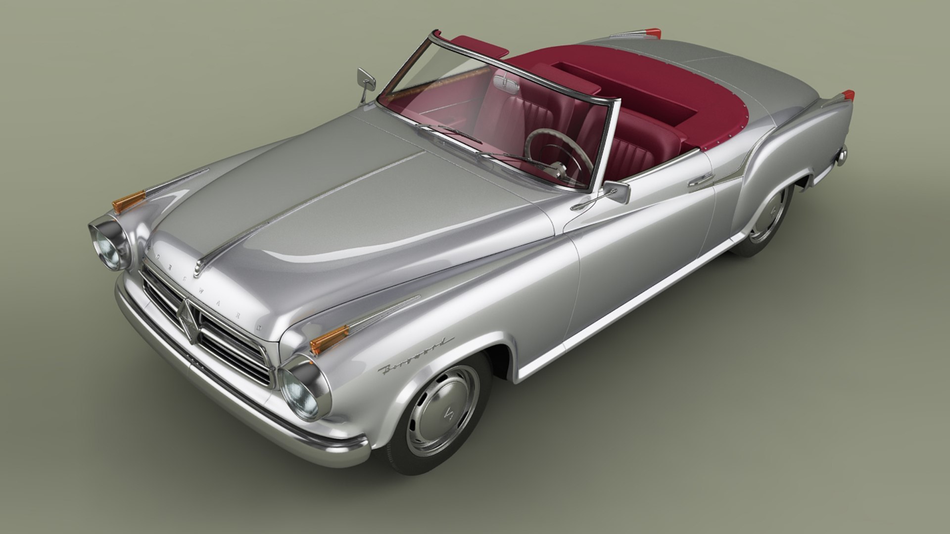 3D Borgward Isabella Convertible - TurboSquid 2099796