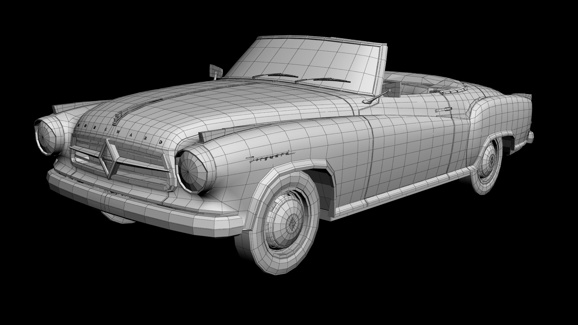 3D Borgward Isabella Convertible - TurboSquid 2099796