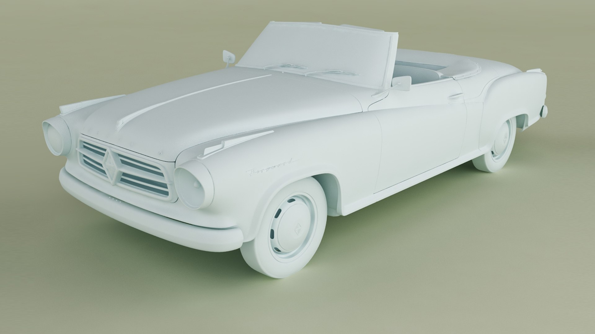 3D Borgward Isabella Convertible - TurboSquid 2099796