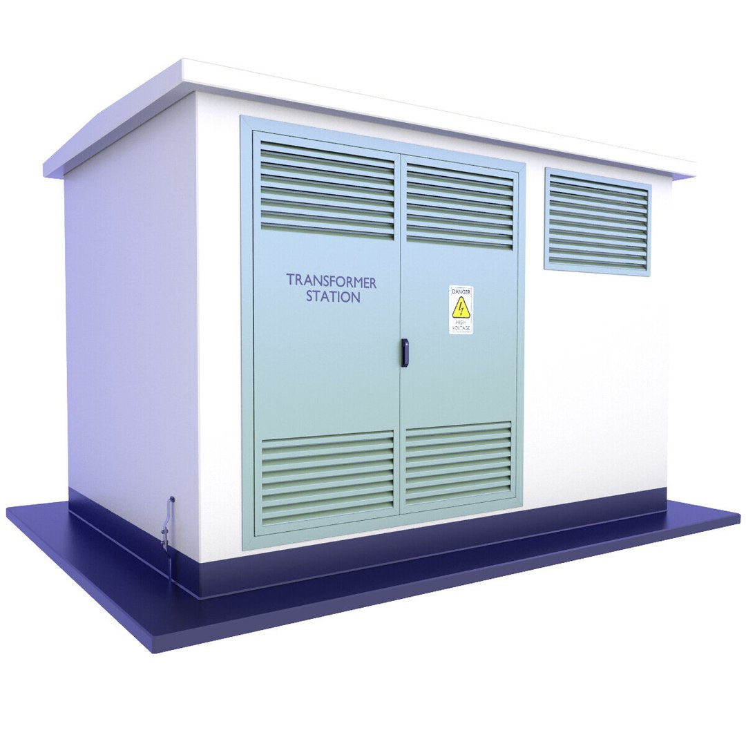 3D Concrete Compact Transformer Station 16 Model - TurboSquid 2392907