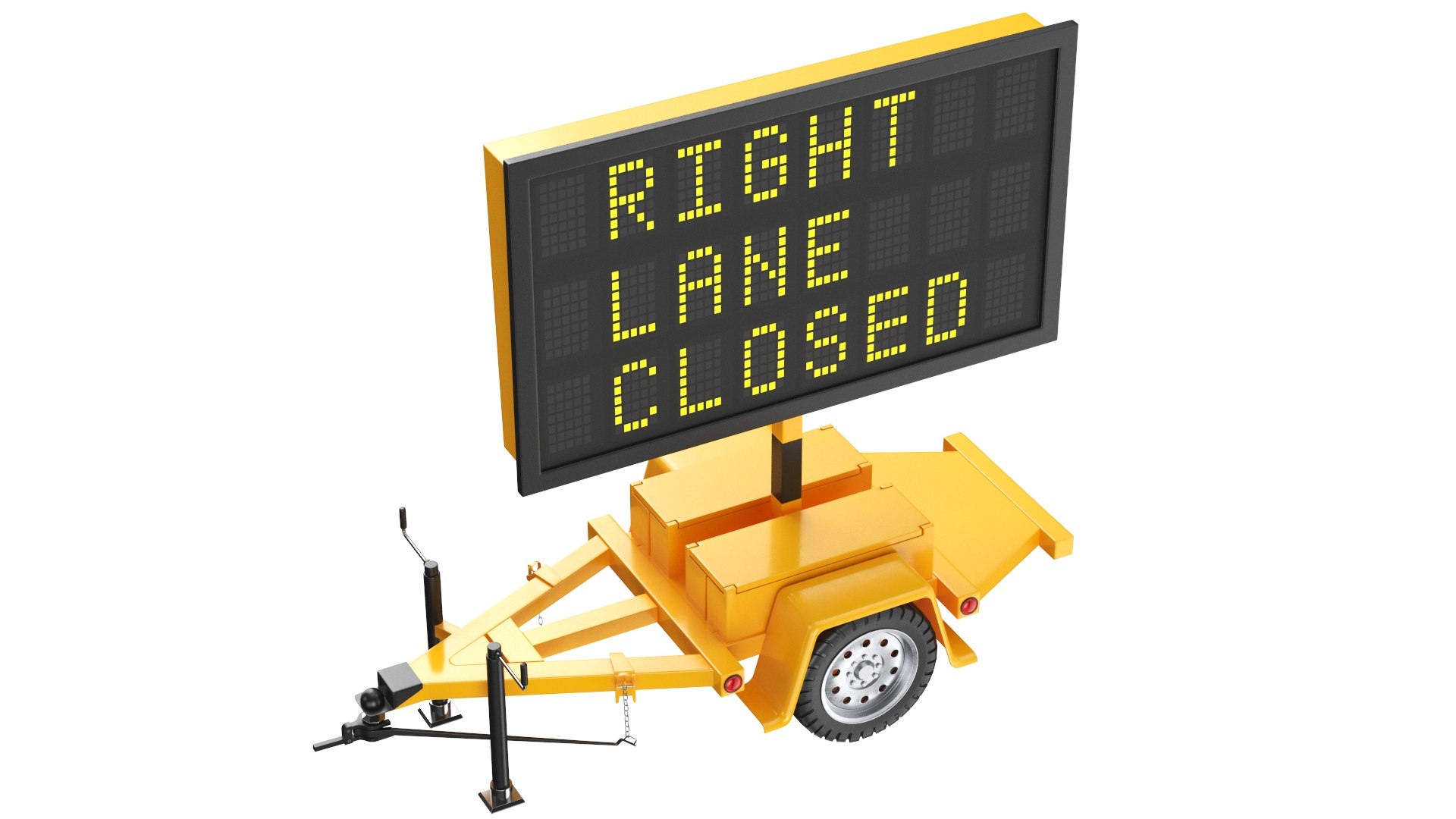 3D Detailed Electronic Change Lane Sign - TurboSquid 2236840
