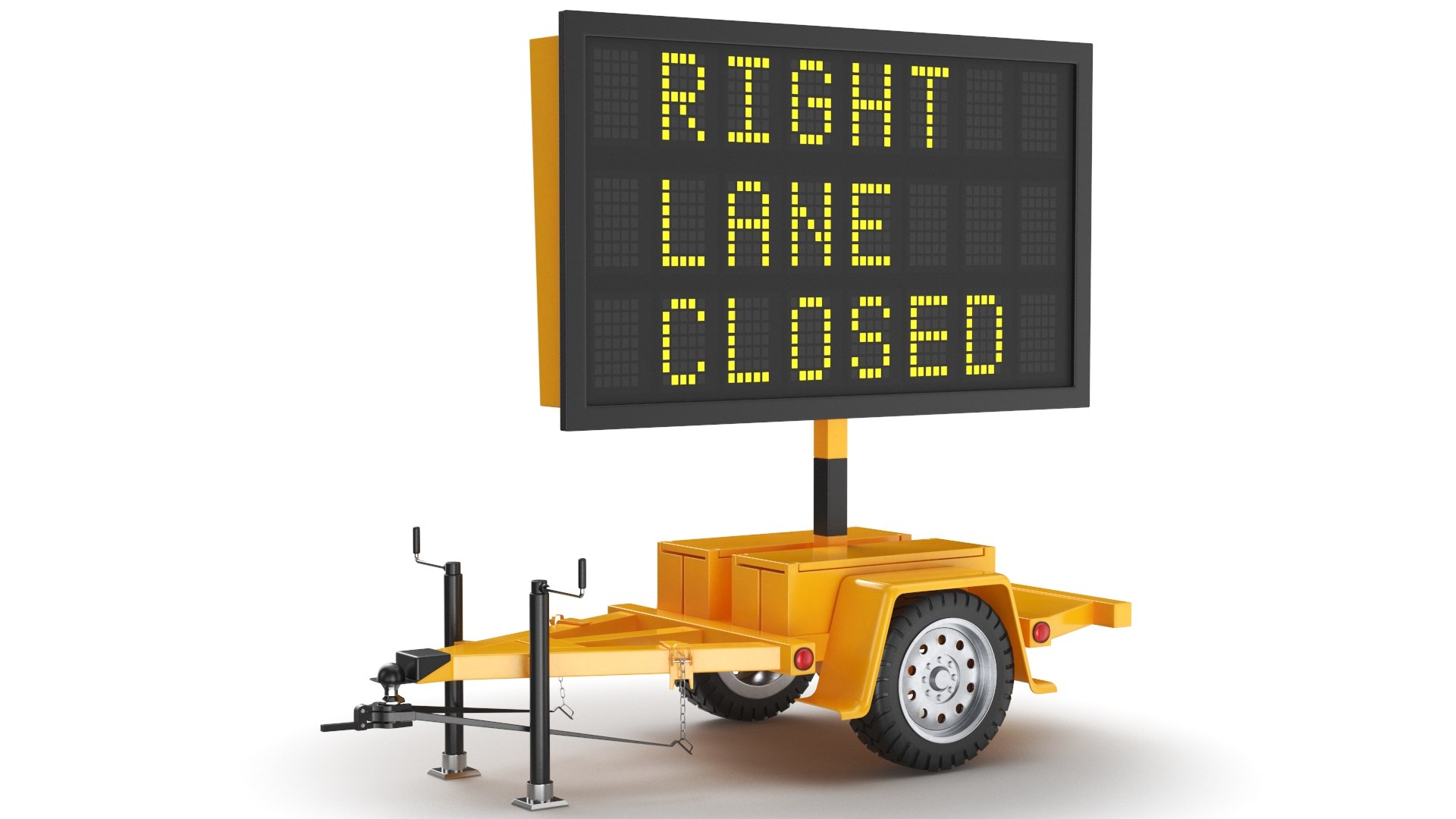 3D Detailed Electronic Change Lane Sign - TurboSquid 2236840