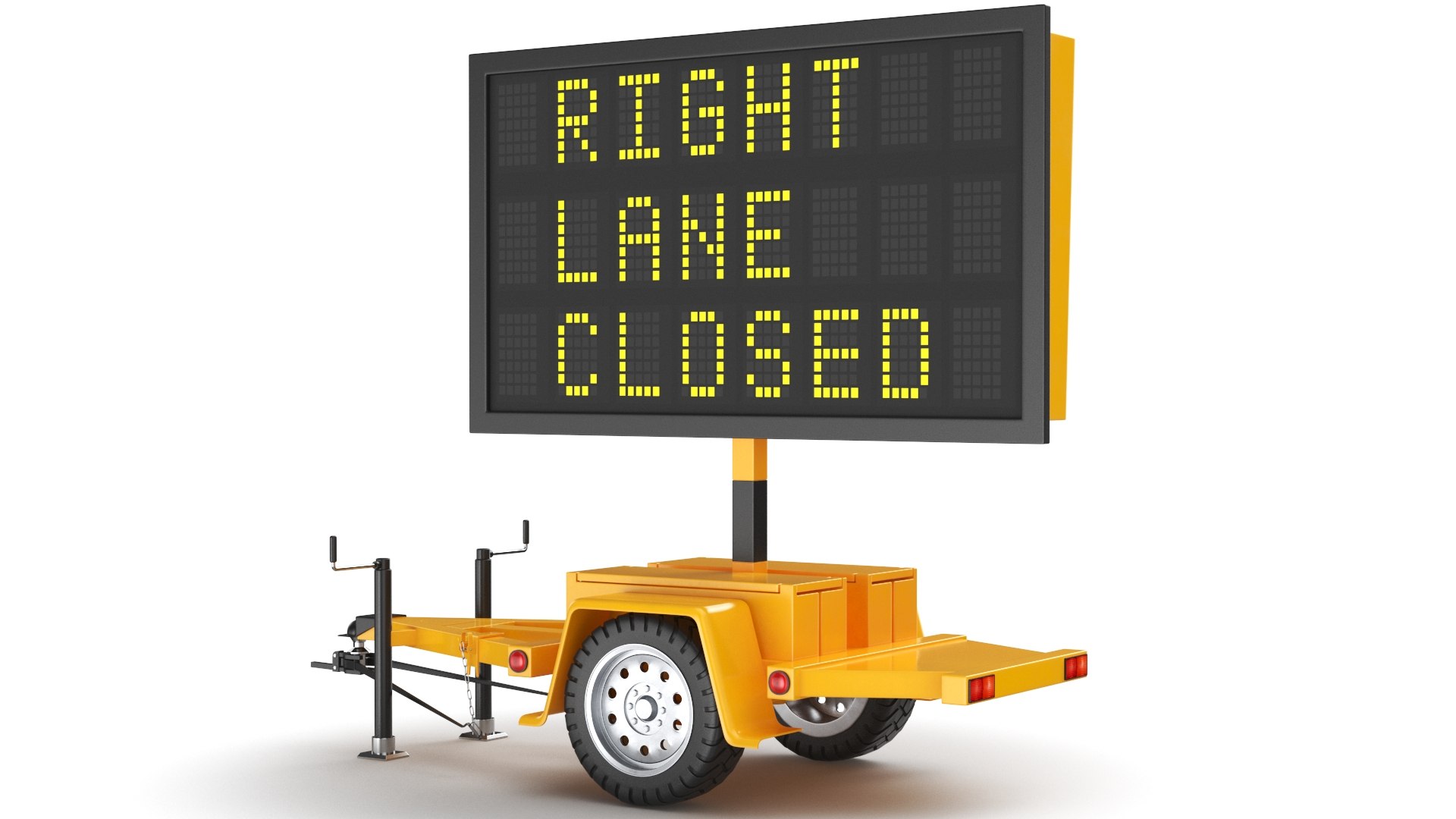 3D Detailed Electronic Change Lane Sign - TurboSquid 2236840