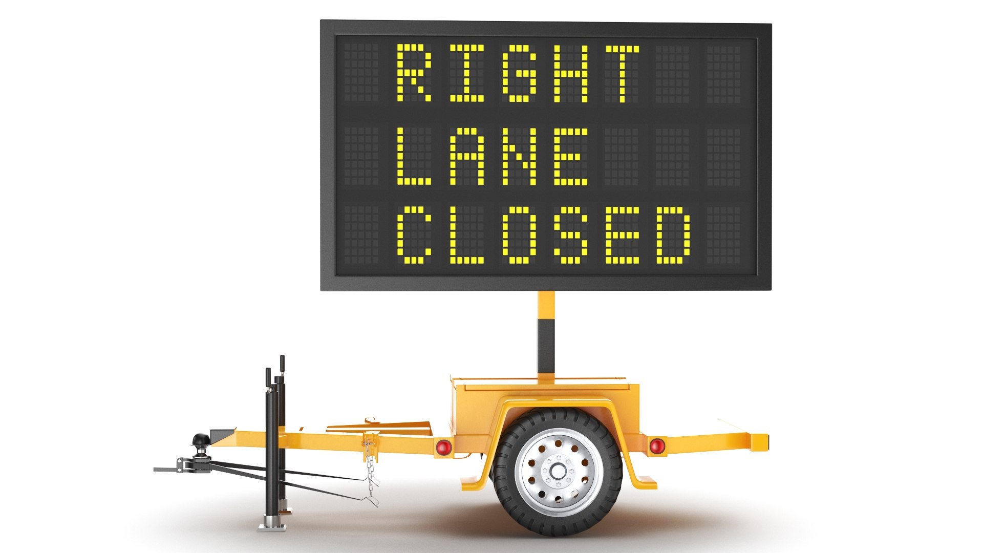 3D Detailed Electronic Change Lane Sign - TurboSquid 2236840