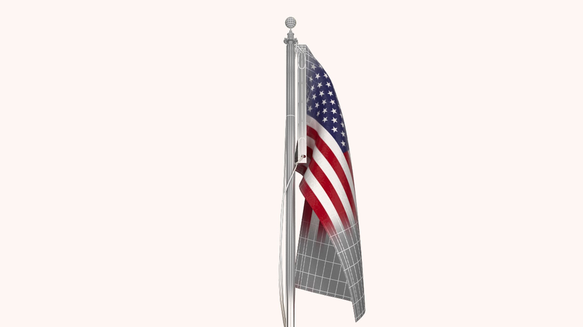 3D Flag Pole Model - TurboSquid 1356191
