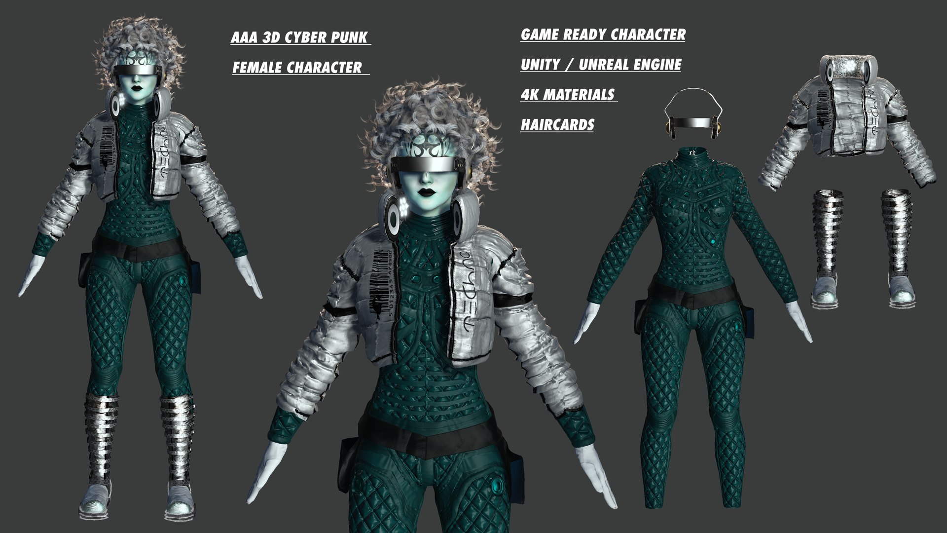 3D Cyber Punk Female Character 20 3D Model - TurboSquid 1962972