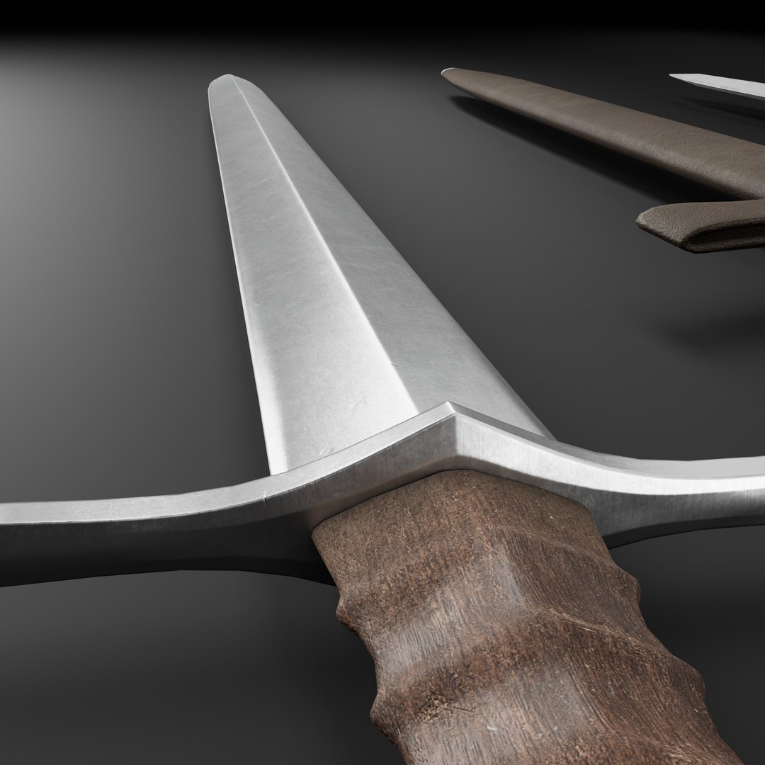Medieval Sword 03 Low Poly Plus Old Texture And Sheath 3D Model ...