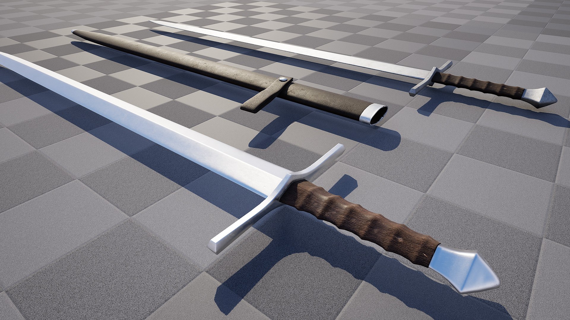 Medieval Sword 03 Low Poly Plus Old Texture And Sheath 3D Model ...