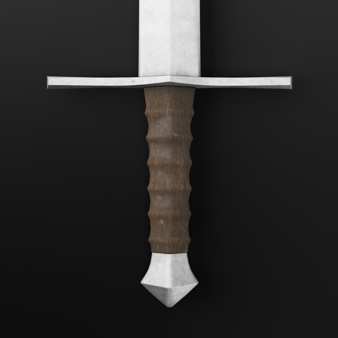 Medieval Sword 03 Low Poly Plus Old Texture And Sheath 3D Model ...