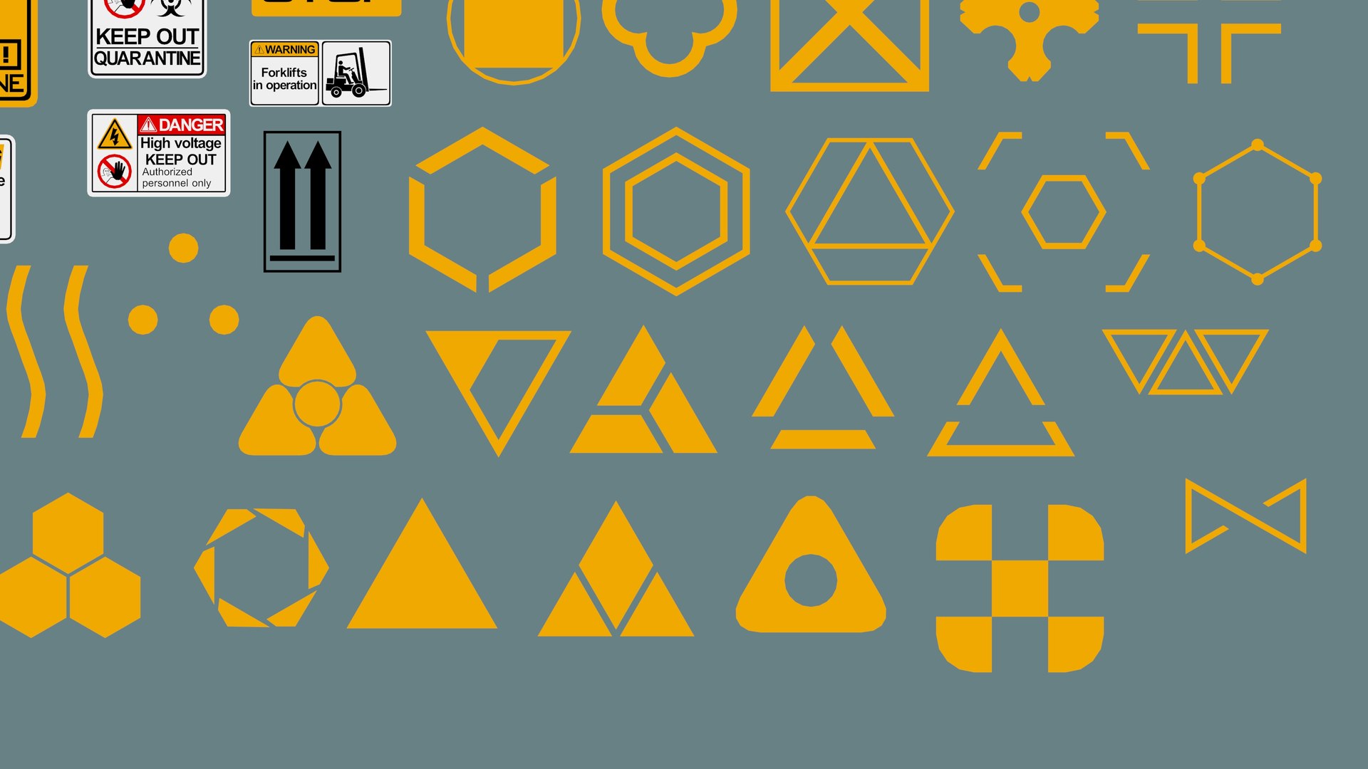 Polygon Decals - 201 Pieces - Collection 1 3D Model - TurboSquid 2339718