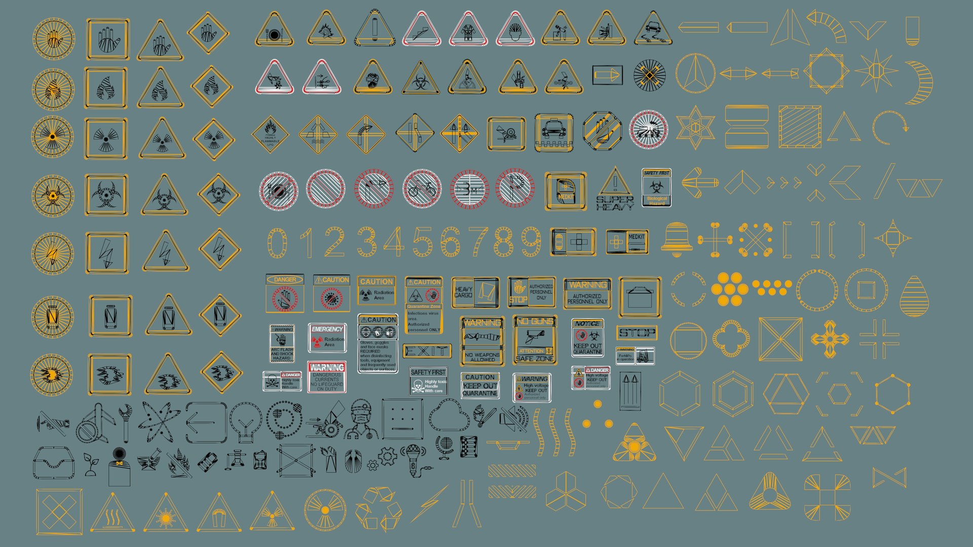 Polygon Decals - 201 Pieces - Collection 1 3D Model - TurboSquid 2339718