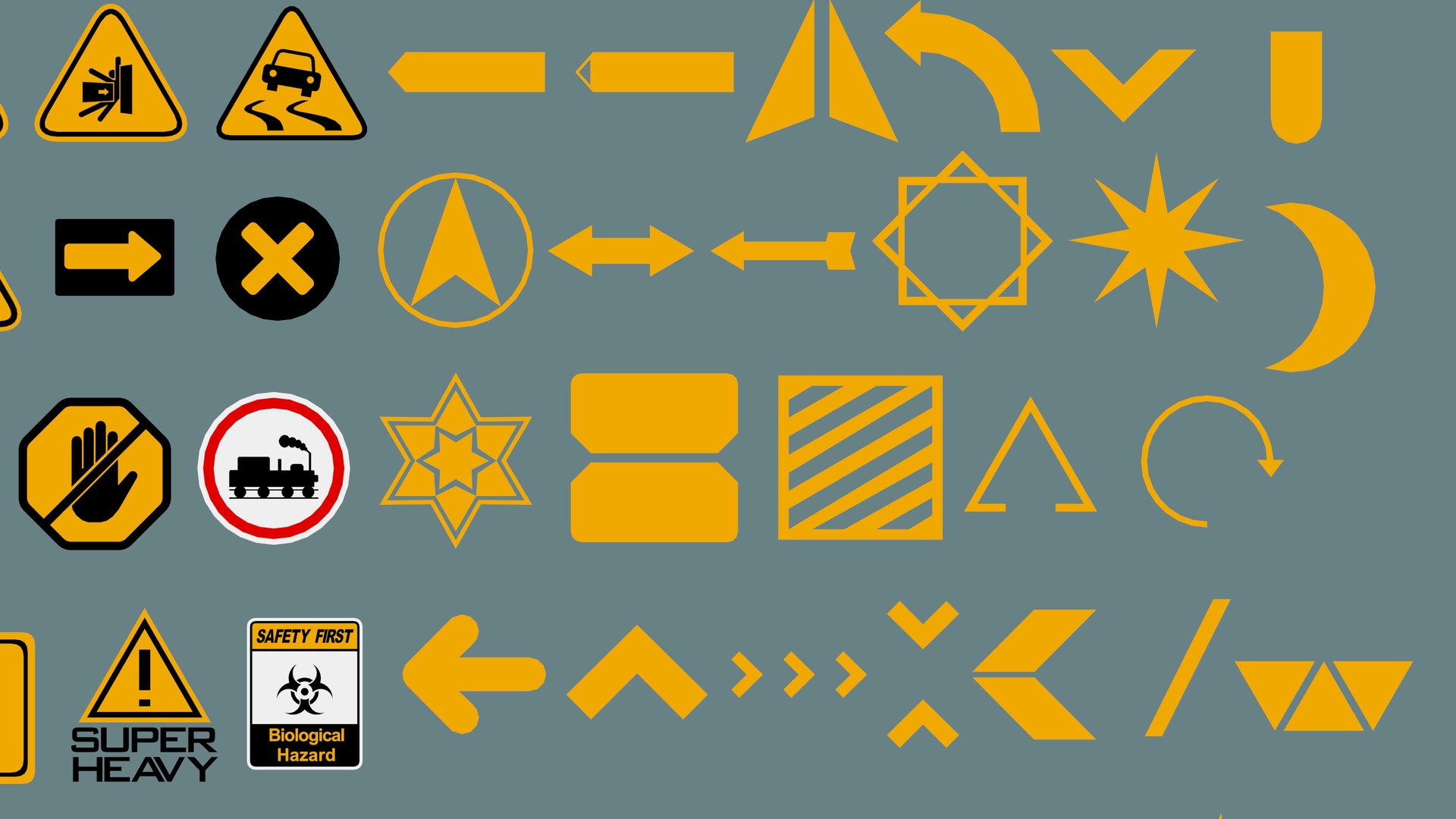 Polygon Decals - 201 Pieces - Collection 1 3D Model - TurboSquid 2339718