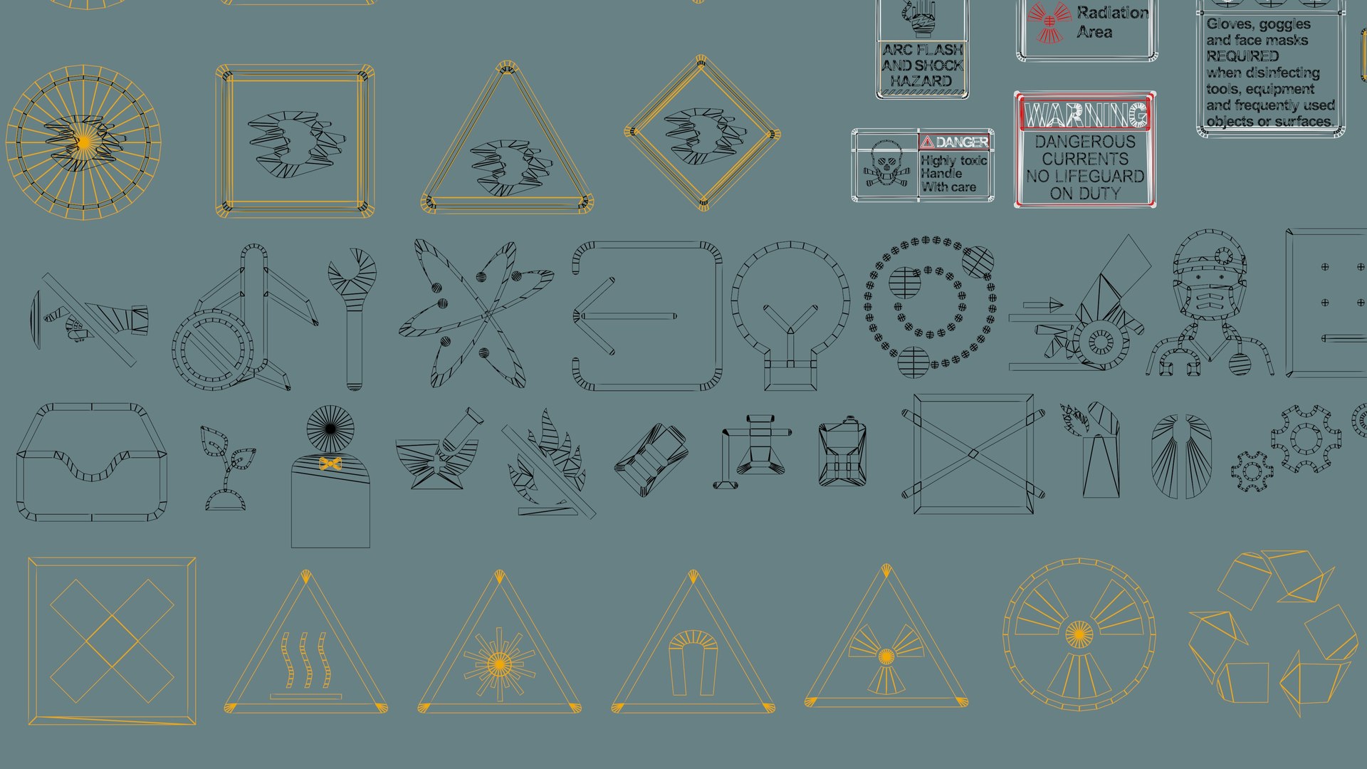 Polygon Decals - 201 Pieces - Collection 1 3D Model - TurboSquid 2339718