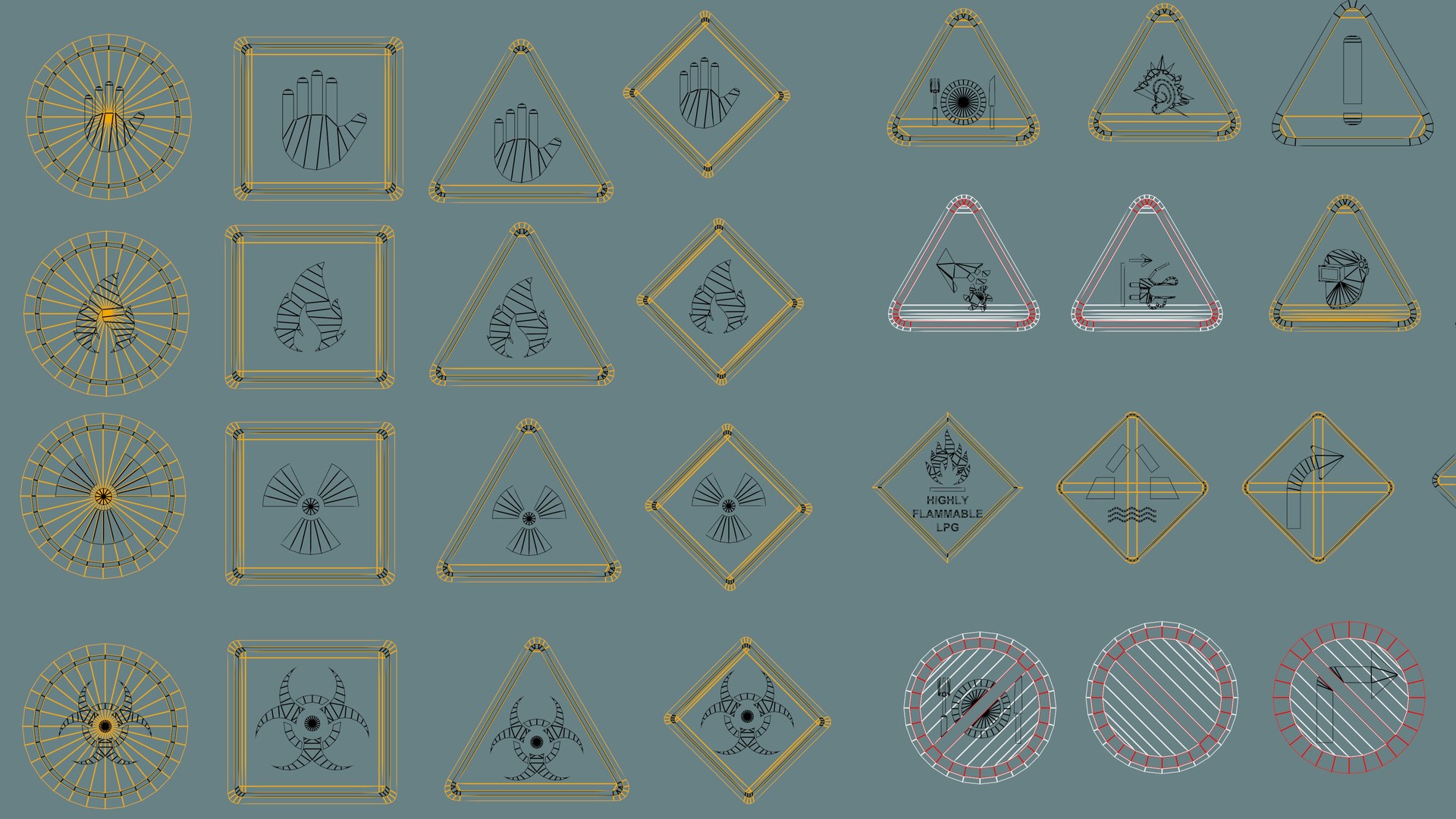 Polygon Decals - 201 Pieces - Collection 1 3D Model - TurboSquid 2339718