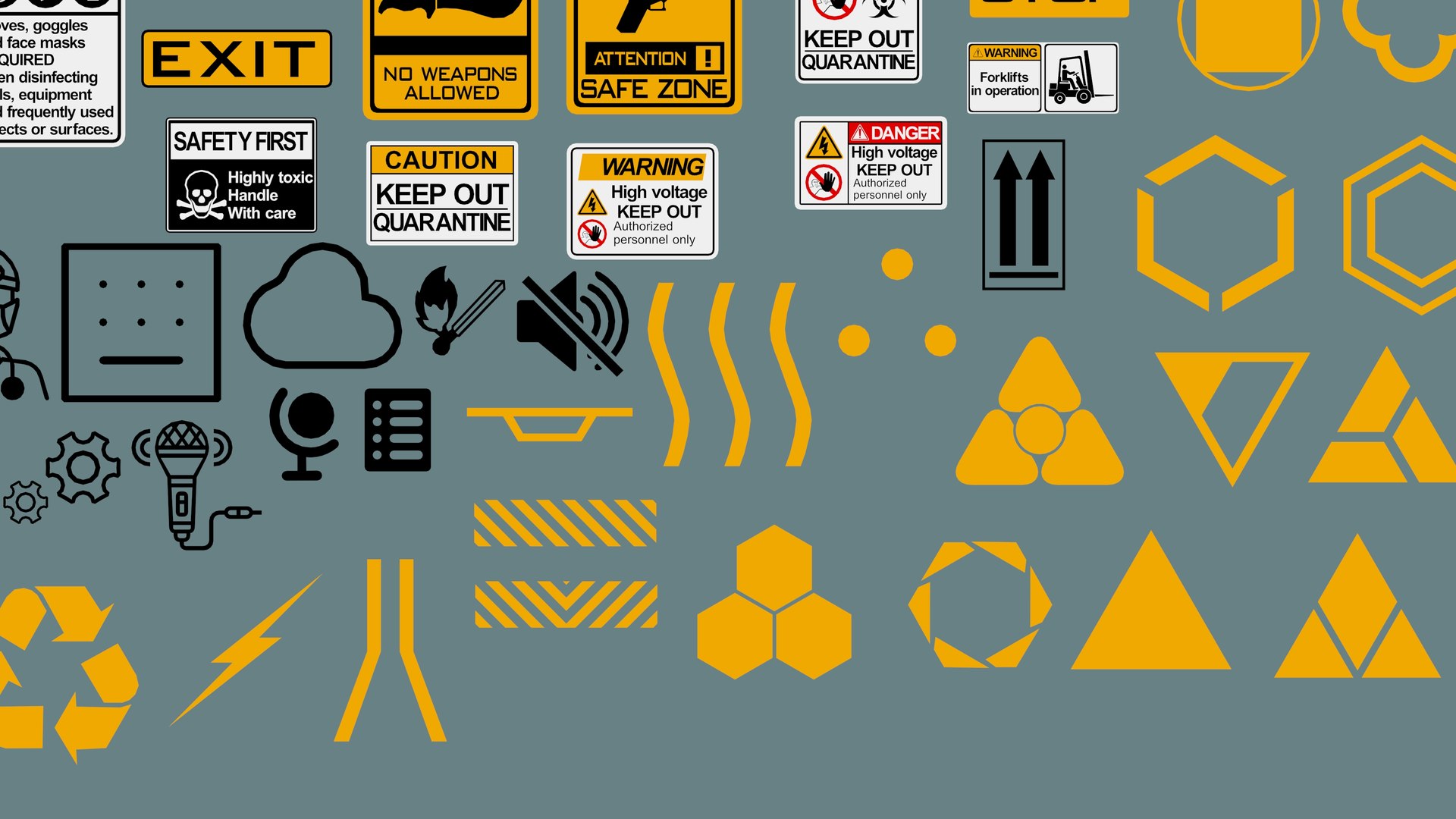 Polygon Decals - 201 Pieces - Collection 1 3D Model - TurboSquid 2339718