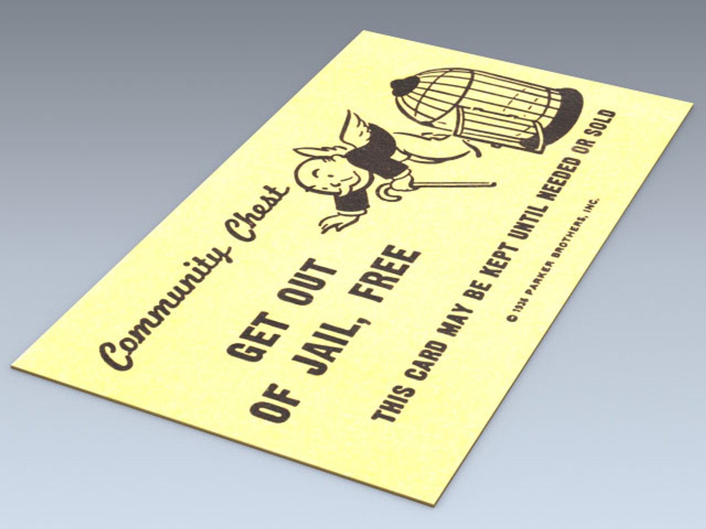 Monopoly Jail Card 3d Model