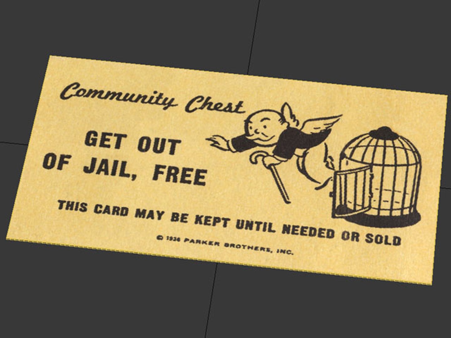 Monopoly Jail Card 3d Model