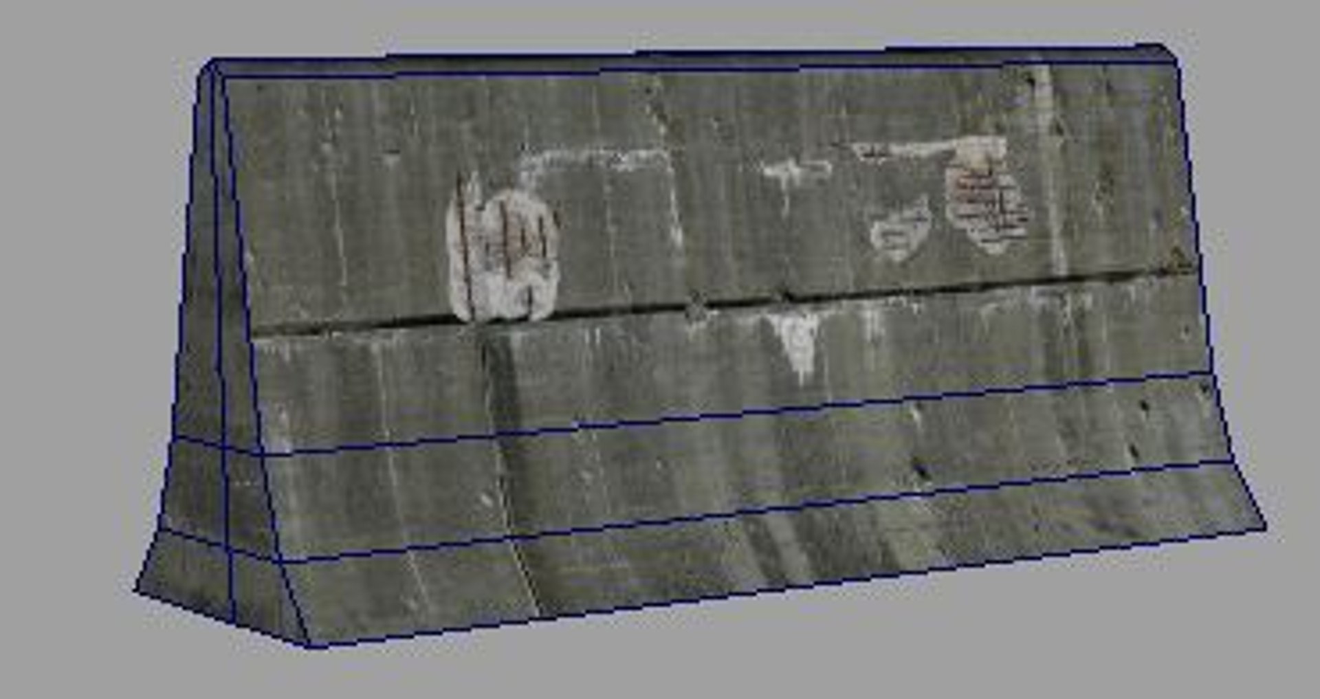 Worn Traffic Divider 3d Model