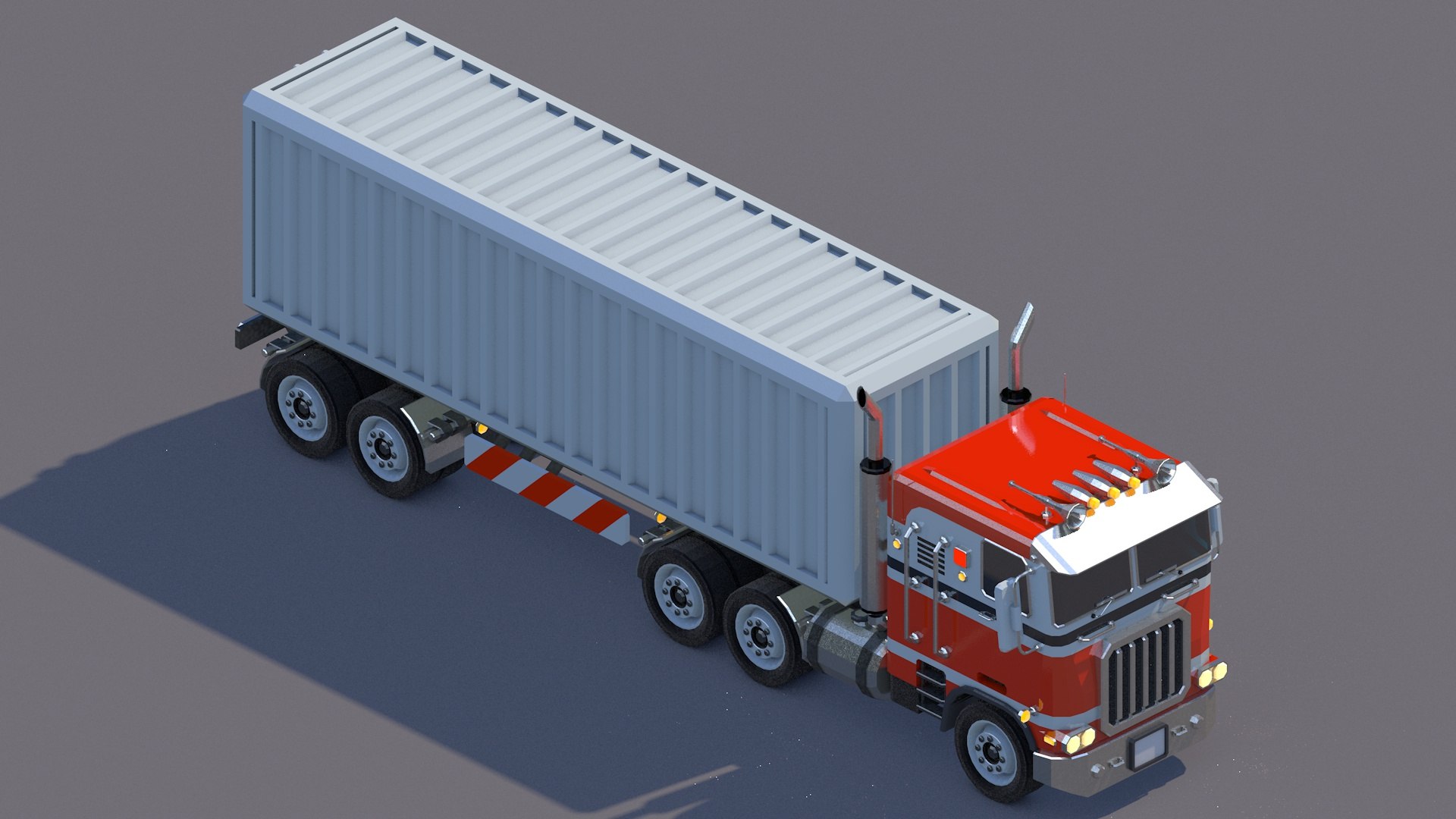Container Truck Model 3D - TurboSquid 2153185