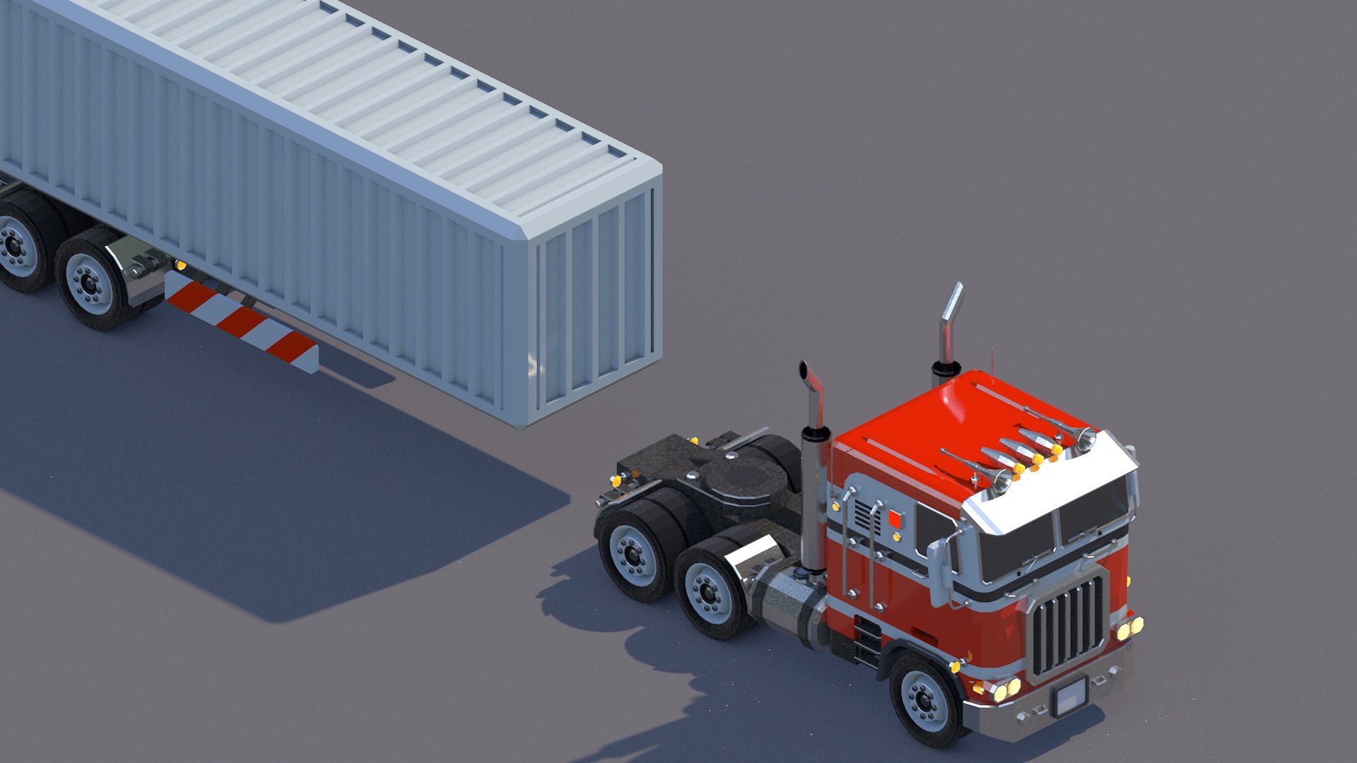 Container Truck Model 3D - TurboSquid 2153185