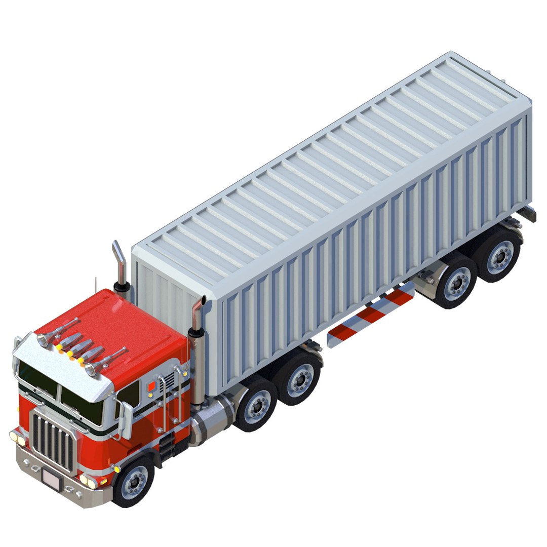 Container Truck Model 3D - TurboSquid 2153185