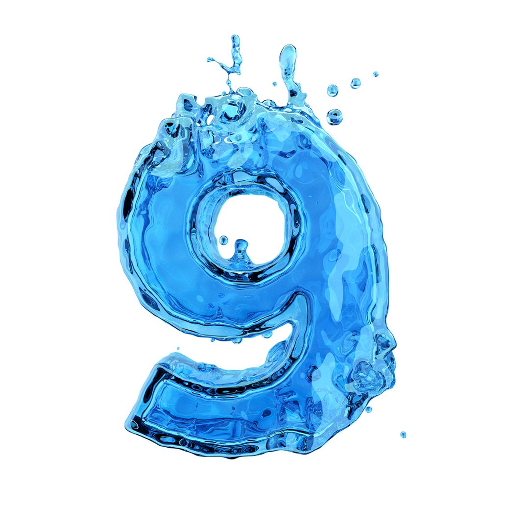 3D Number Liquid 9 - TurboSquid 1689618