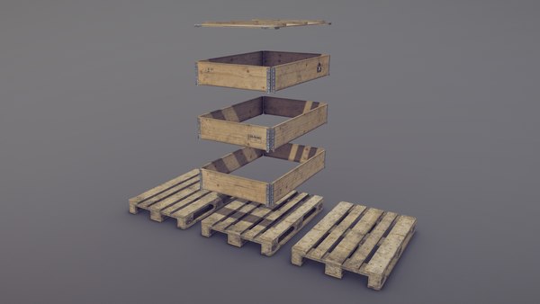 3D model Cargo Wood Pallets Collars Cover EUR EPAL vr-2 - TurboSquid ...