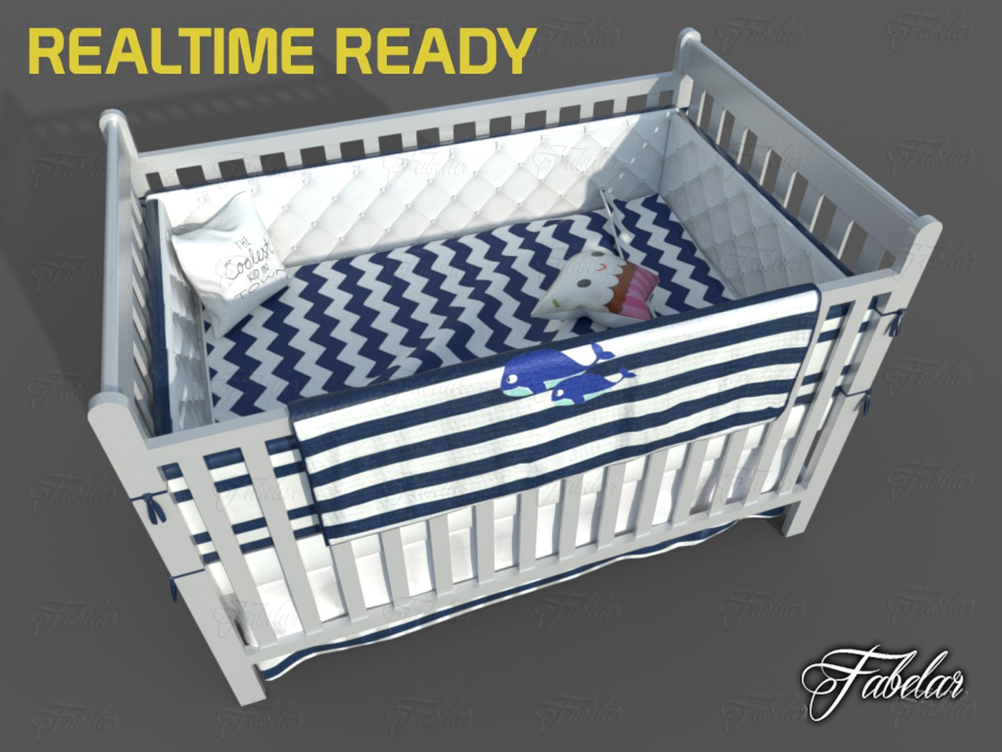 Cot Bed 3D Model - TurboSquid 1366080