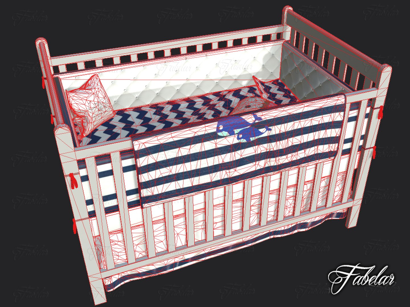 Cot Bed 3D Model - TurboSquid 1366080