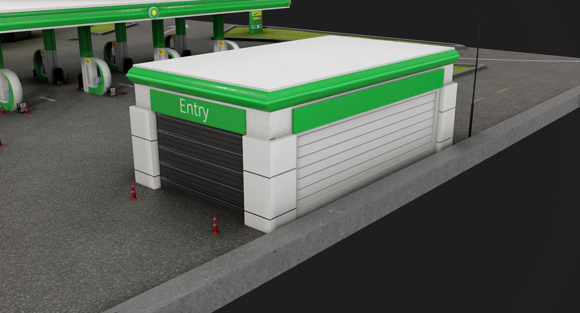 Bp Connect Gas Station Model - TurboSquid 1303178