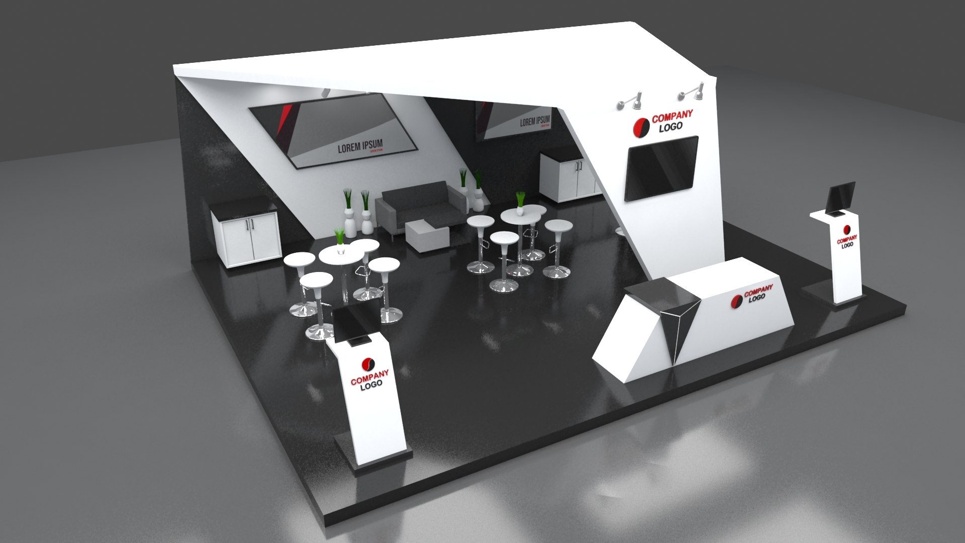 3D Booth 8m X 6m White Model - TurboSquid 1799299